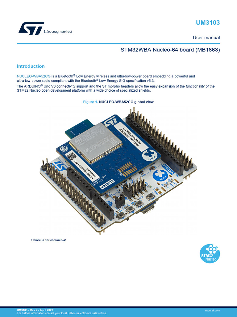 Um3103 Stm32wba Nucleo64 Board mb1863 Stmicroelectronics | PDF | Usb | Computer Hardware