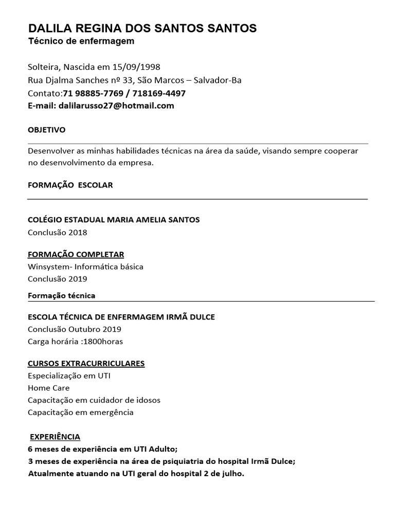 Dalila Russo CV Atualizadooo | PDF