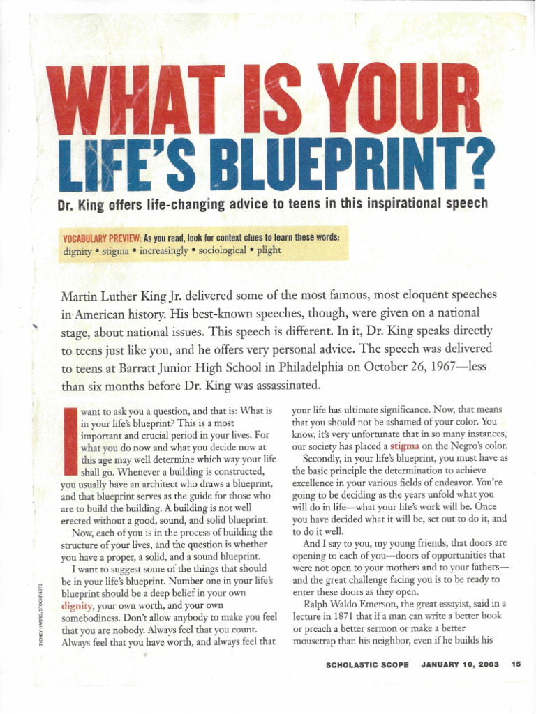 MLK Lifes Blueprint | PDF