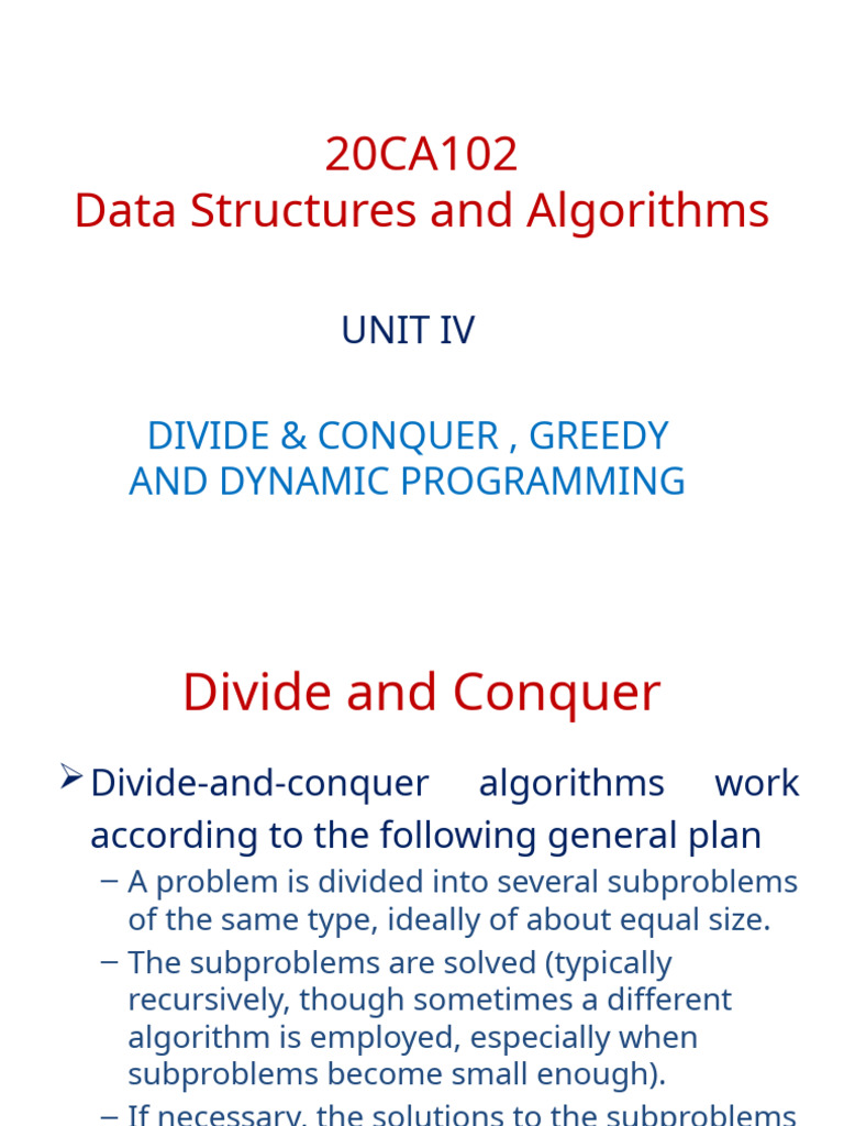 Unit IV | PDF | Dynamic Programming | Computer Programming