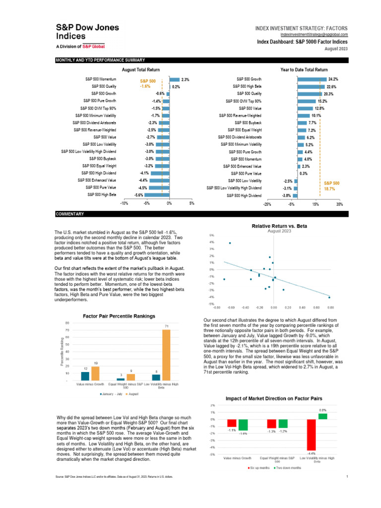 S&P Indices | PDF | Stock Market Index | Financial Markets