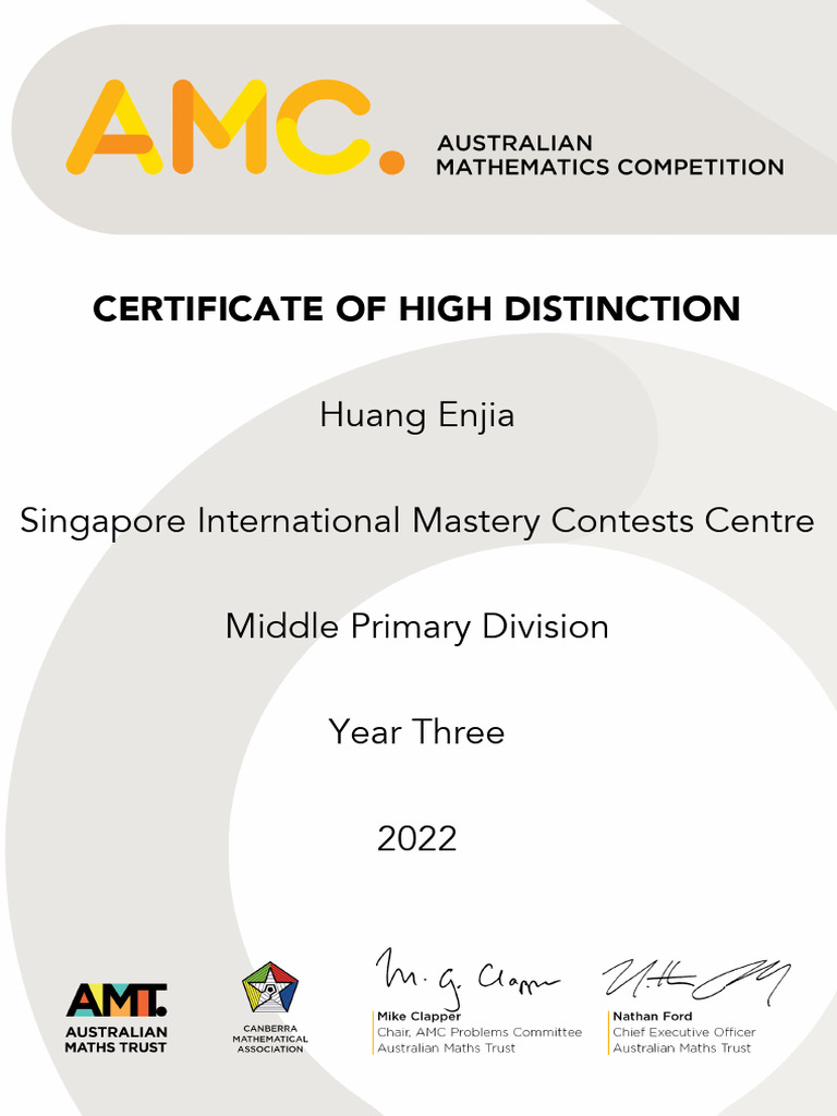 SIMCC AMC Certificates - Part1 | PDF