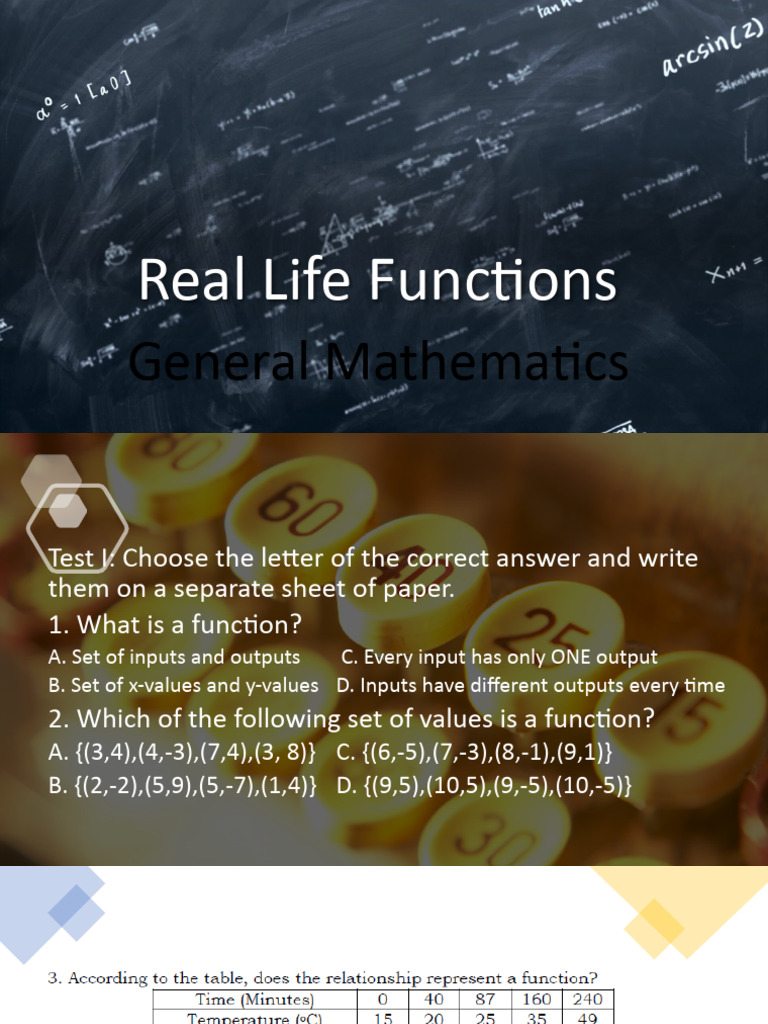 1 Q1 General Mathematics | PDF | Function (Mathematics) | Subtraction