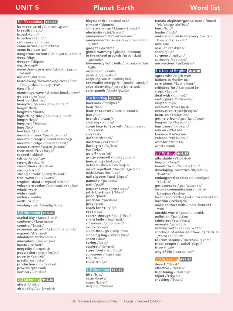 Unit 5. Vocabulary | PDF