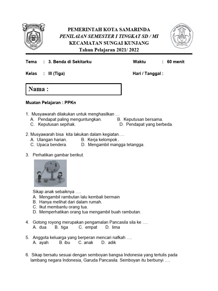 Soal Tema 3 Kelas 3 | PDF