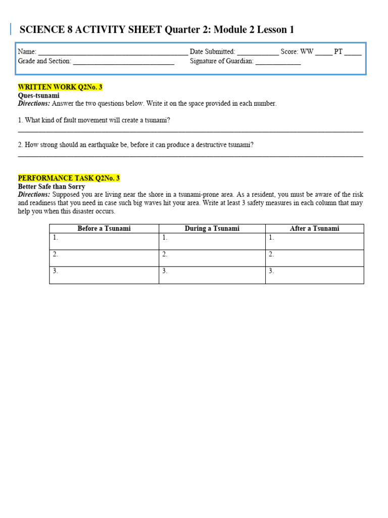 Activity Sheet Q2 Wk2 Lesson 1 | PDF
