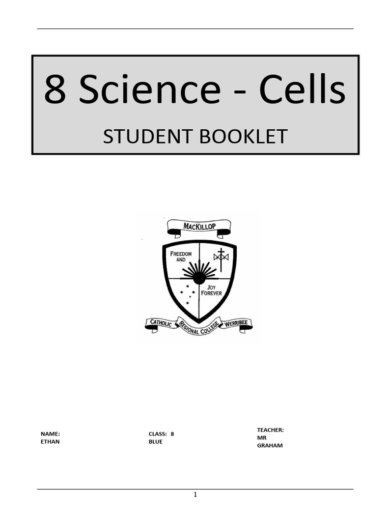 Student Booklet 8 Sci Student Activiry Booklet | PDF | Cell (Biology) | Tissue (Biology)