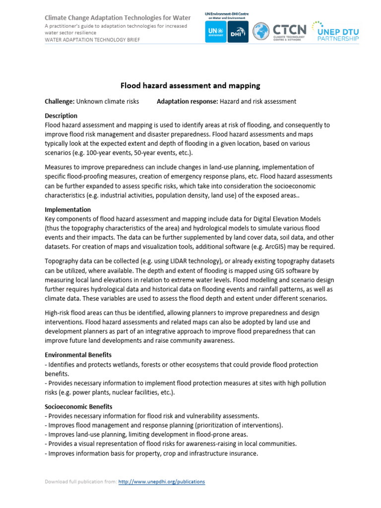 Flood Hazard Assessment and Mapping | PDF | Flood | Climate Resilience Flood Hazard Assessment and Mapping | PDF | Flood | Climate Resilience
