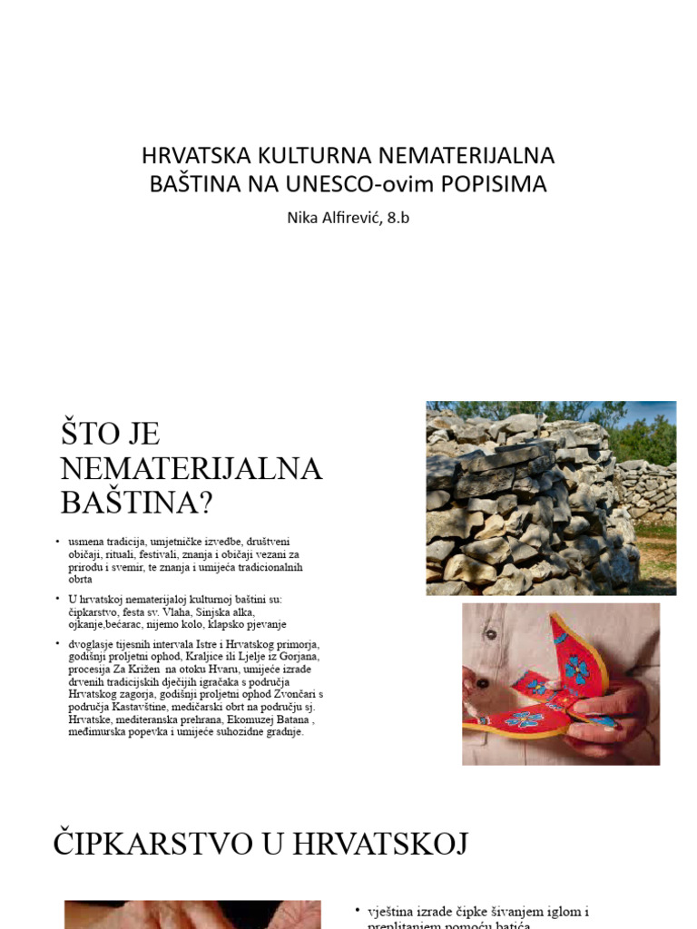 Hrvatska Kulturna Nematerijalna Baština Na Unesco-Ovim Popisima | PDF