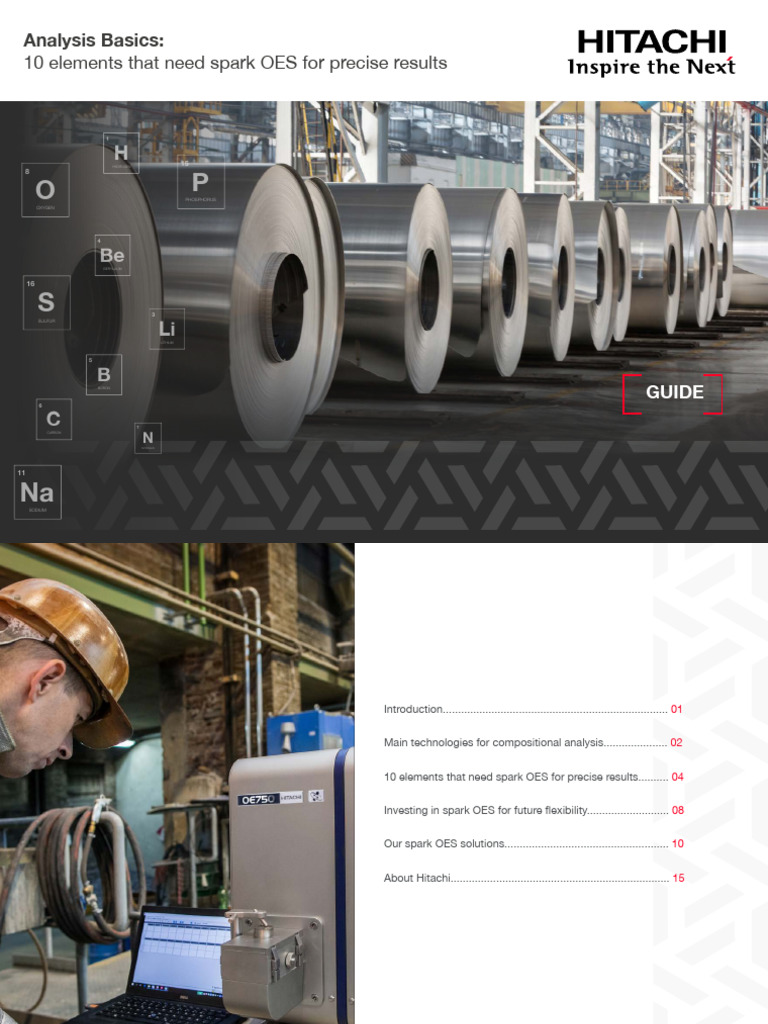 Hitachi 10 Spark OES Elements Guide EN | PDF | Steel | Alloy