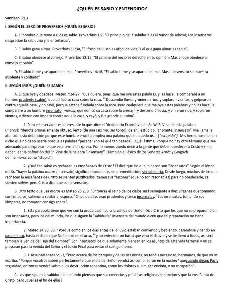 Quién Es Sabio y Entendido | PDF | Dios | Sabiduría
