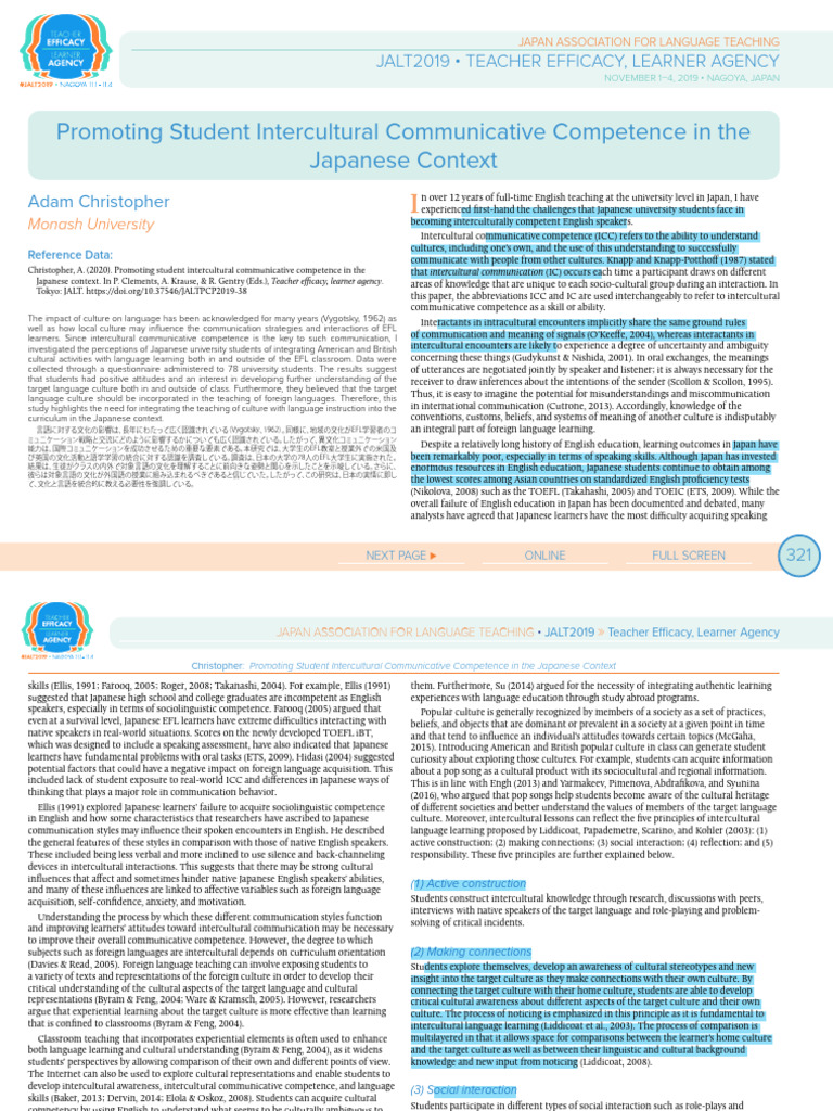 Promoting Student Intercultural Communicative Competence in The ... Promoting Student Intercultural Communicative Competence in The ...