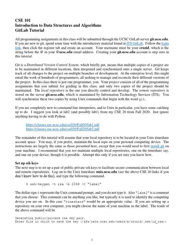 Git Lab Tutorial | Download Free PDF | Secure Shell | Directory (Computing)