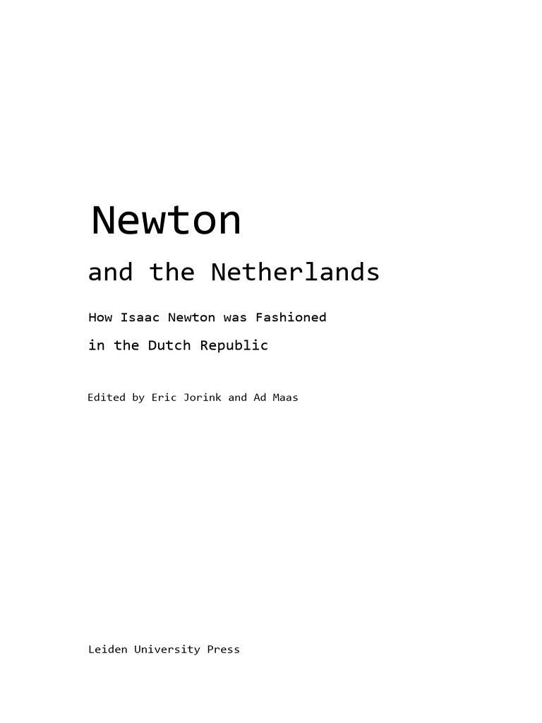 Newton: and The Netherlands | PDF | Social Science | Science & Mathematics