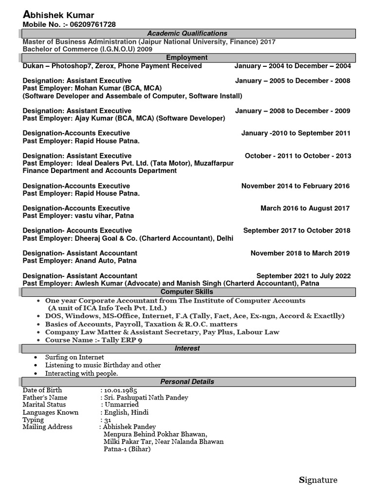 CV - Abhishek Kumar | PDF | Business | Computing CV - Abhishek Kumar | PDF | Business | Computing
