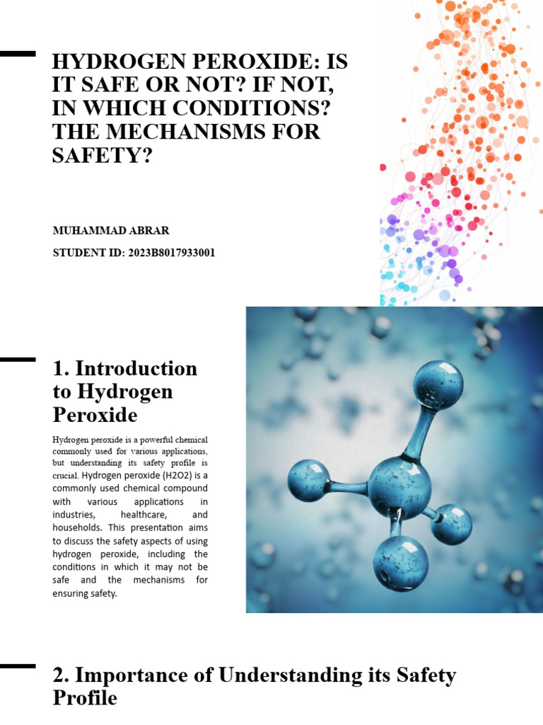 Hydrogen Peroxide PPT by Muhammad Abrar | PDF | Hydrogen Peroxide | Personal Protective Equipment