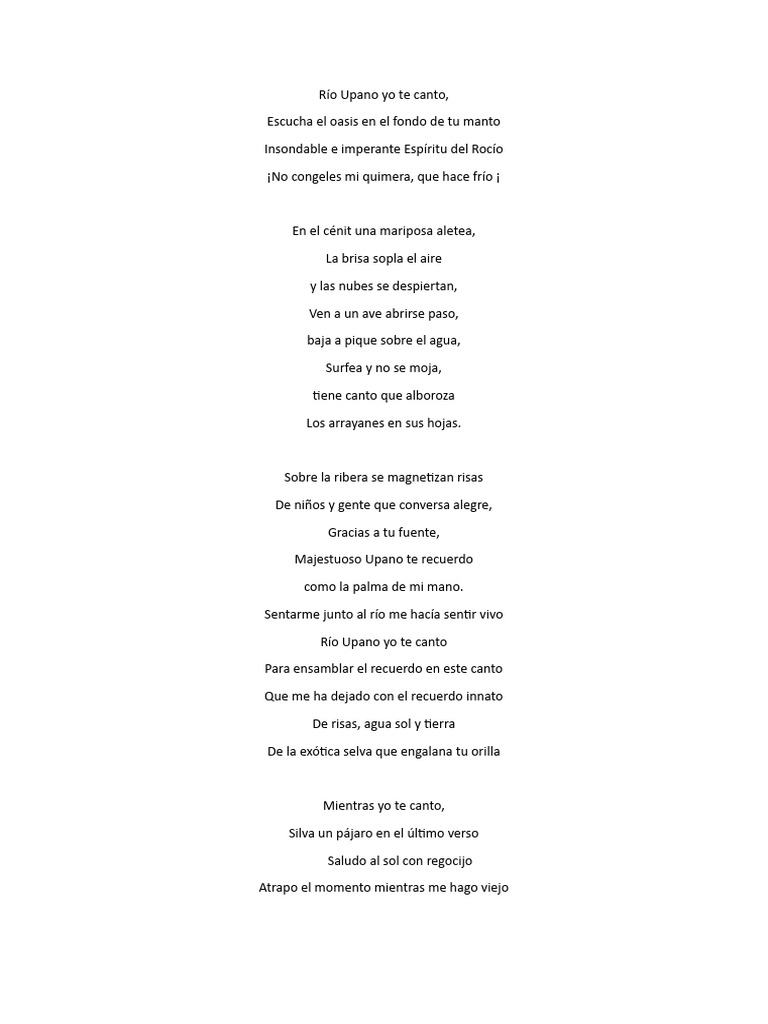 Oda al Río Upano y su Magia | PDF