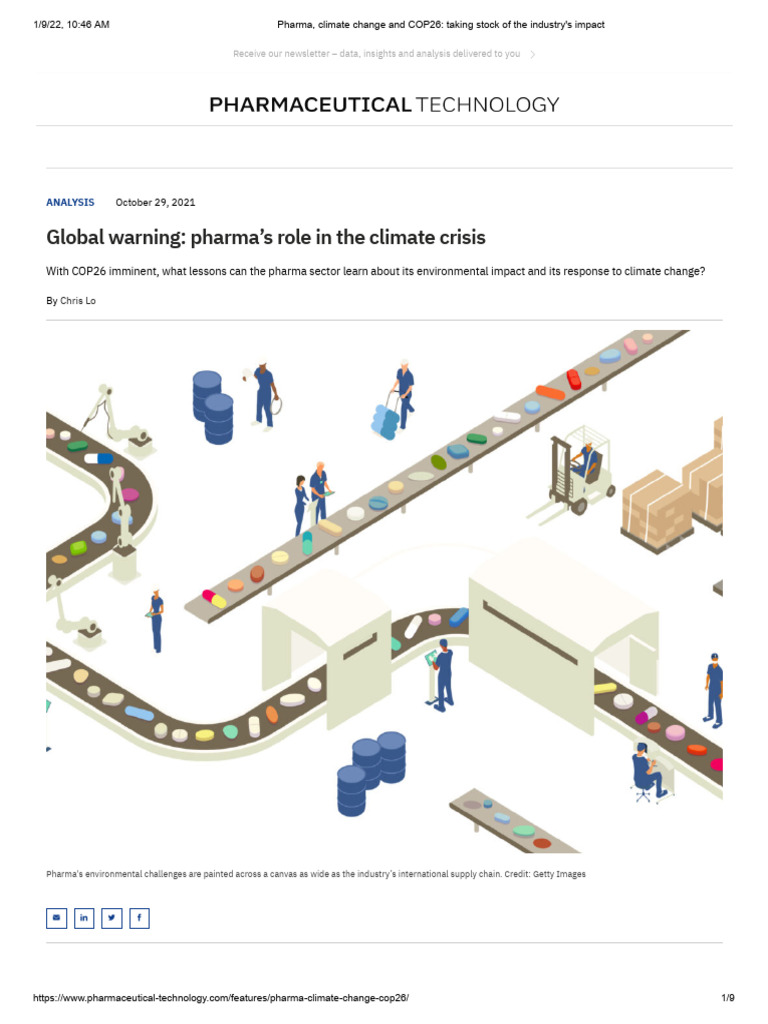 Pharma, Climate Change and COP26 - Taking Stock of The Industry's ...