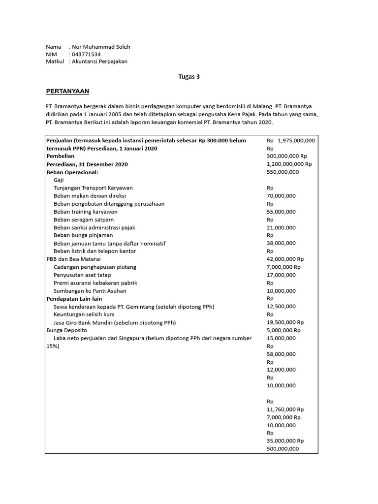 Tugas3 Akuntansi Perpajakan | PDF
