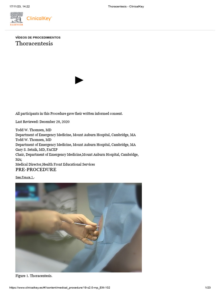 Thoracentesis - ClinicalKey (1) (01-11) | PDF | Clinical Medicine ...