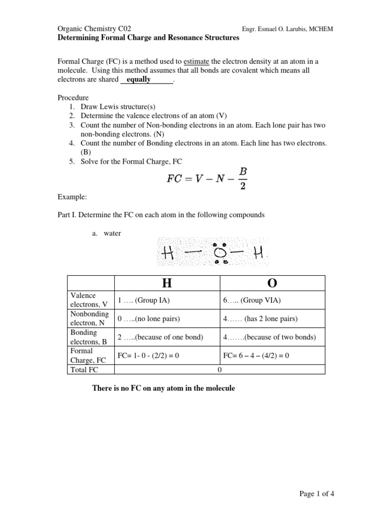 Formal Charge & Resonance Guide | PDF | Chemical Bond | Covalent Bond