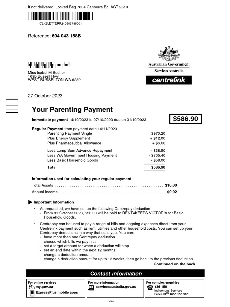 Parenting Payment Details | PDF | Finance & Money Management