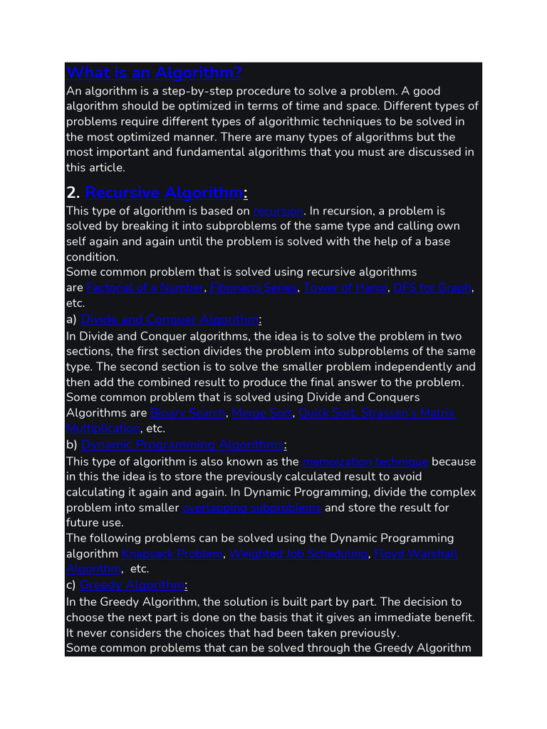 What Is An Algorithm | PDF | Time Complexity | Data Type