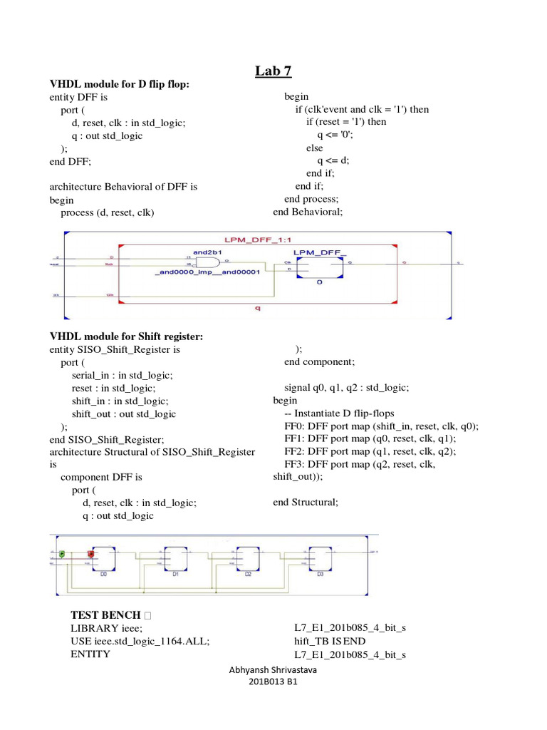 Lab 7 - COA | PDF | Vhdl | Electronic Engineering