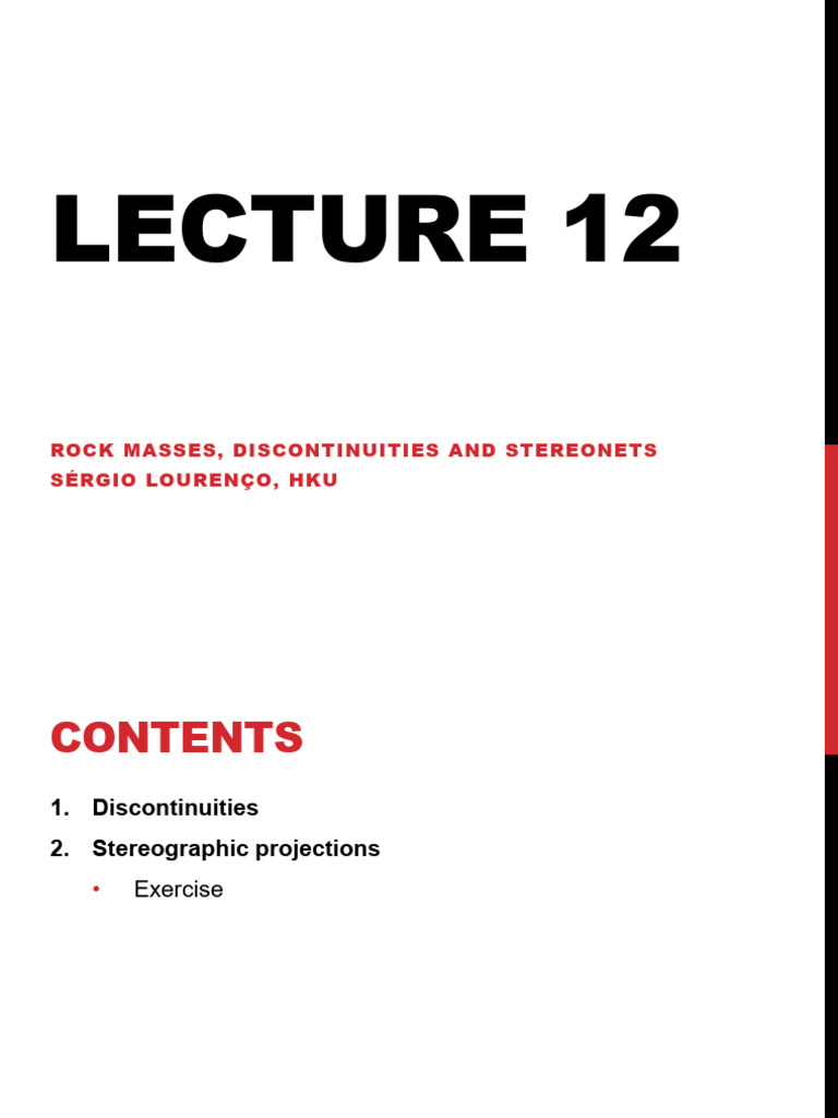 Discontinuities and Stereonets in Rock Masses | PDF | Rock (Geology ...