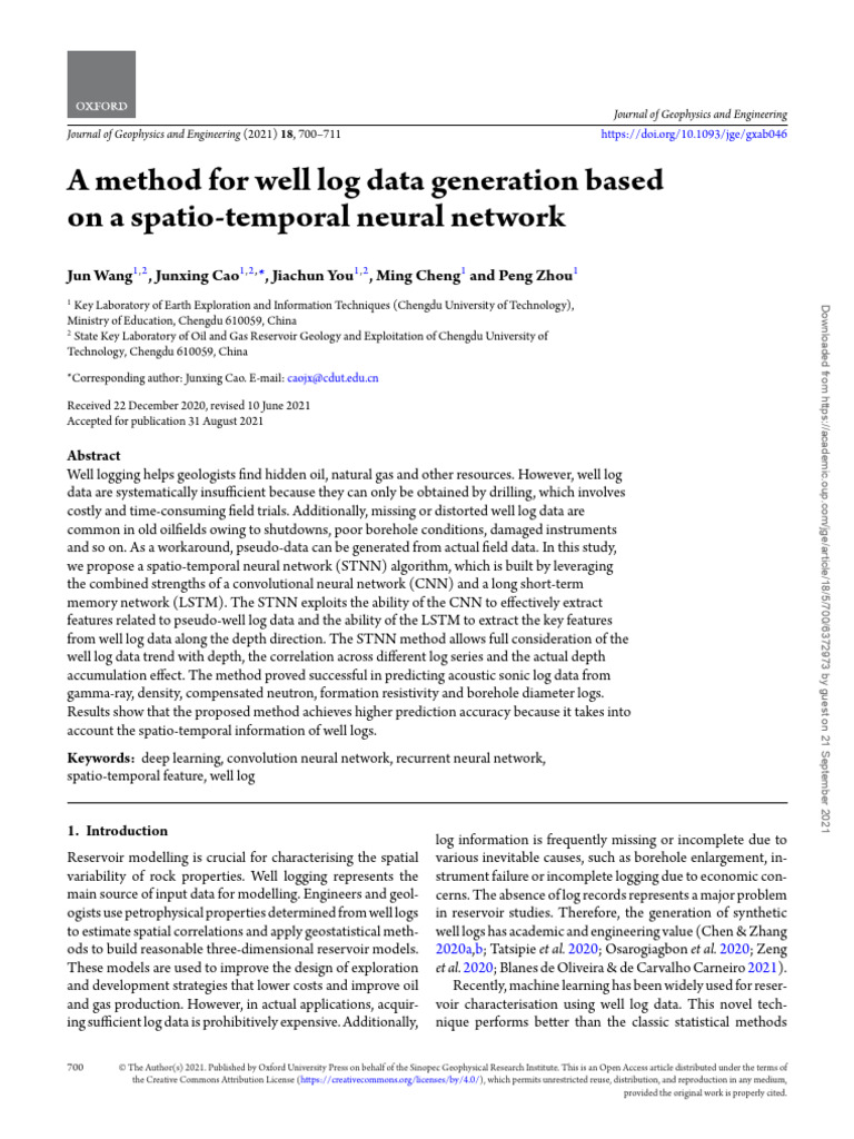 A Method For Well Log Data Generation Based On A S Pdf Artificial Neural Network Cognitive