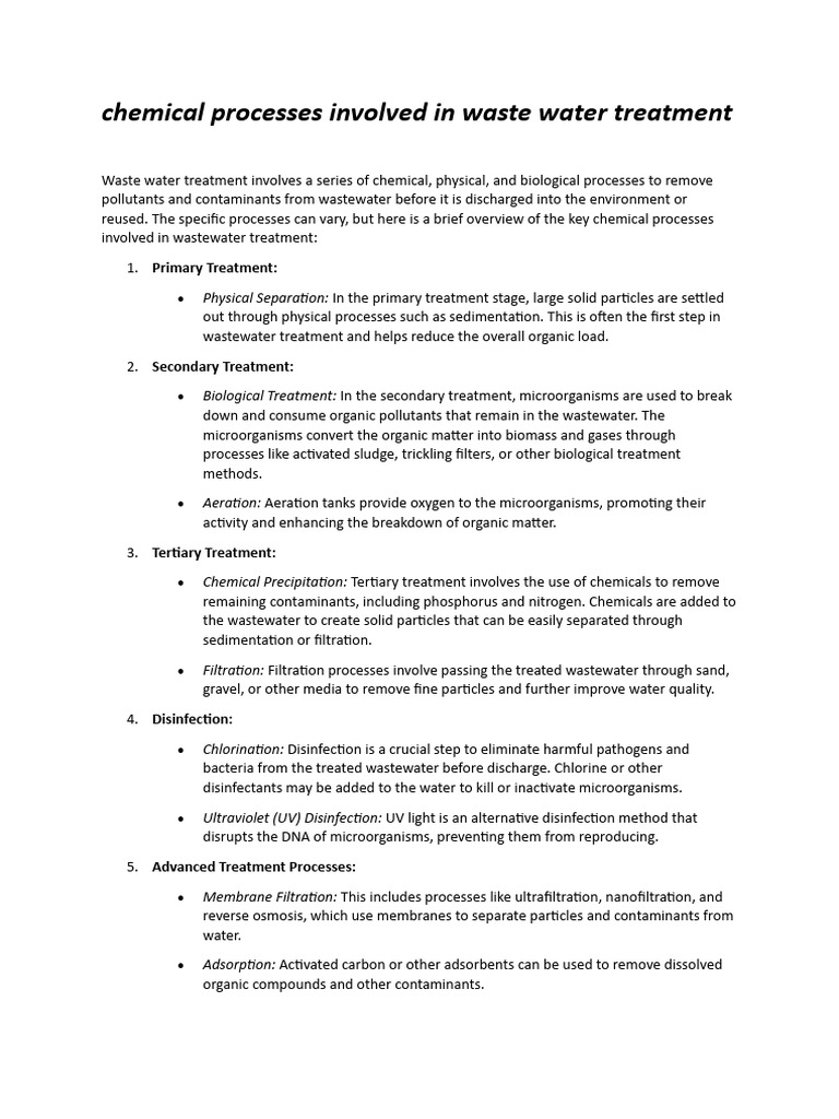 Chemical Process | PDF | Sewage Treatment | Water Treatment
