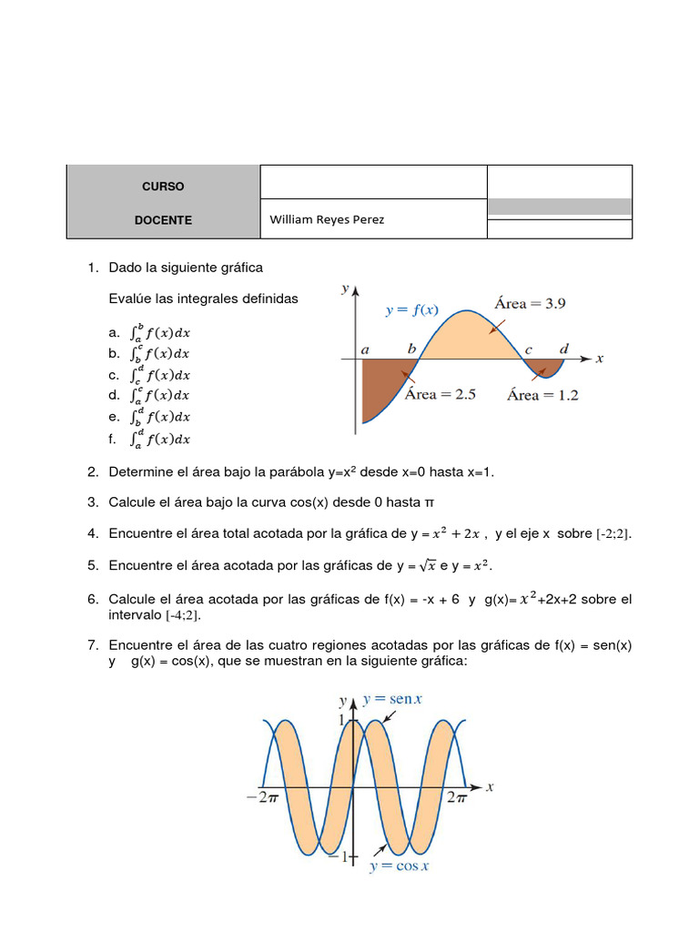 Ejercicios de Areas | PDF