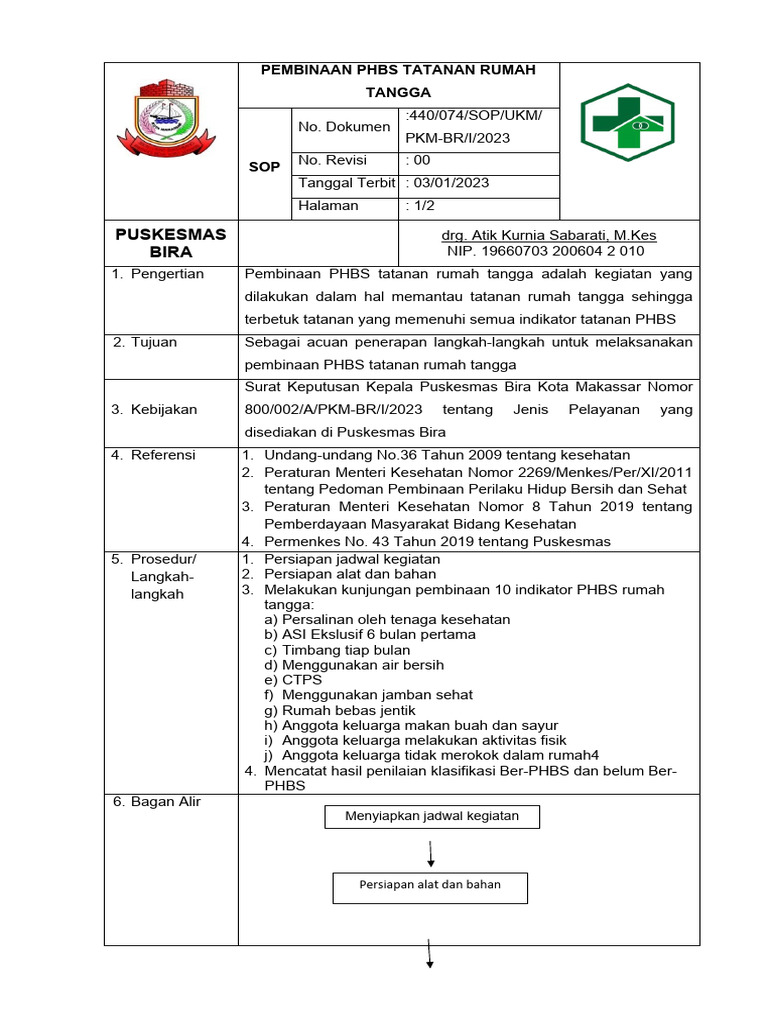 2.6.1.9c SOP PHBS 5 Tatanan | PDF