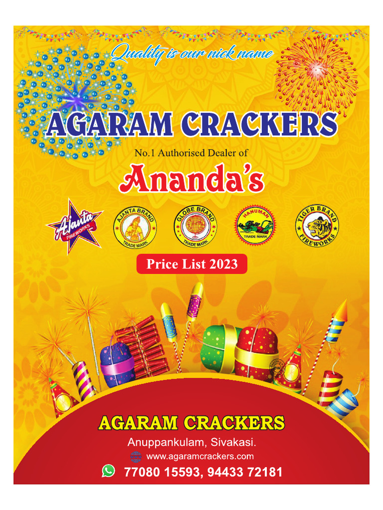 Agaram Crackers Price List 2023 | PDF