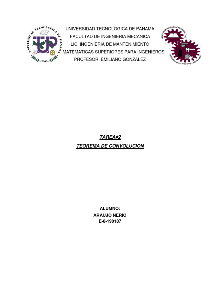 Tarea 2-Matsup | PDF | Circunvolución | Transformada de Fourier