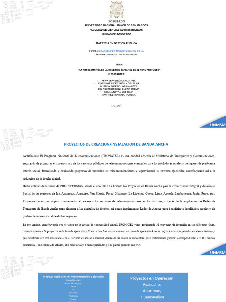 Problematica de Conexion Satelital en El Peru Profundo | PDF