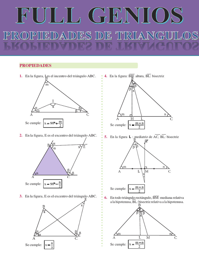 PROPIDADES | PDF | Triángulo | Geometría euclidiana