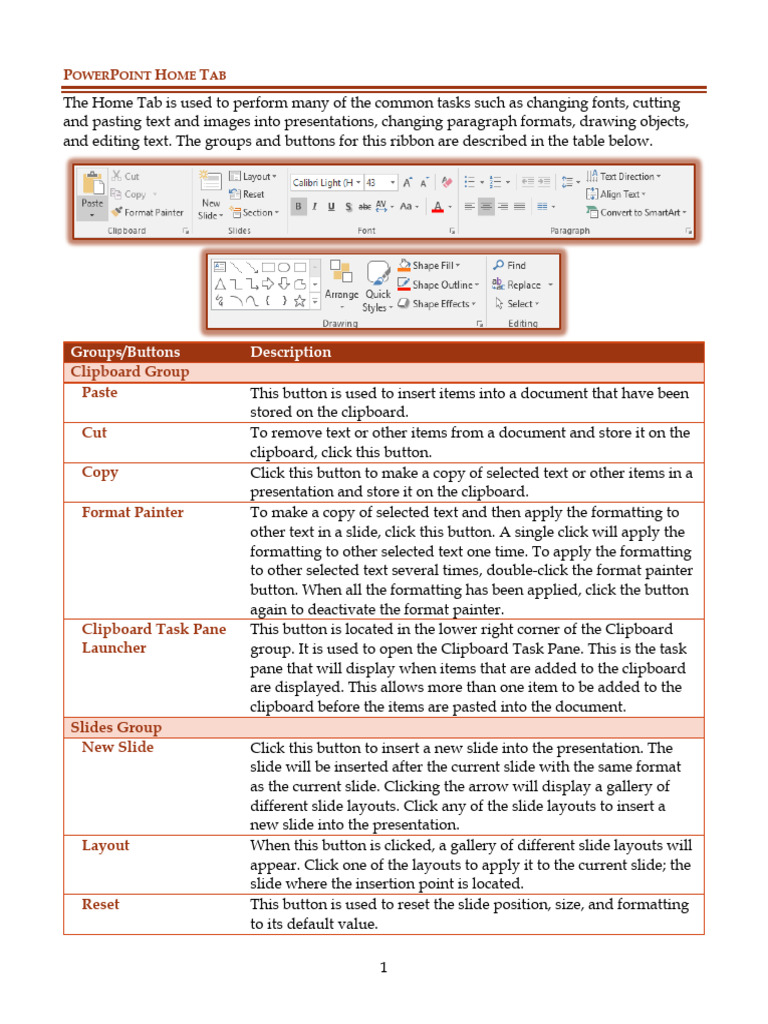 Ms Powerpoint | PDF | Button (Computing) | Shape