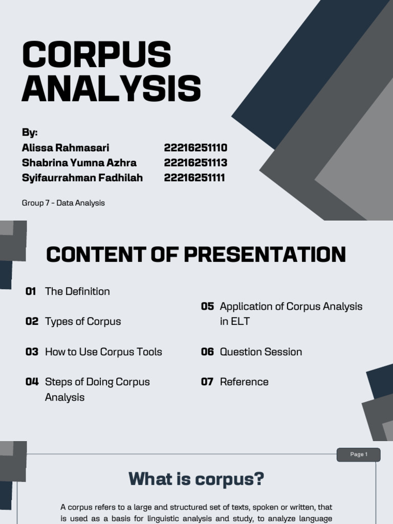 Group 7 - Corpus Analysis | PDF | Linguistics | Human Communication
