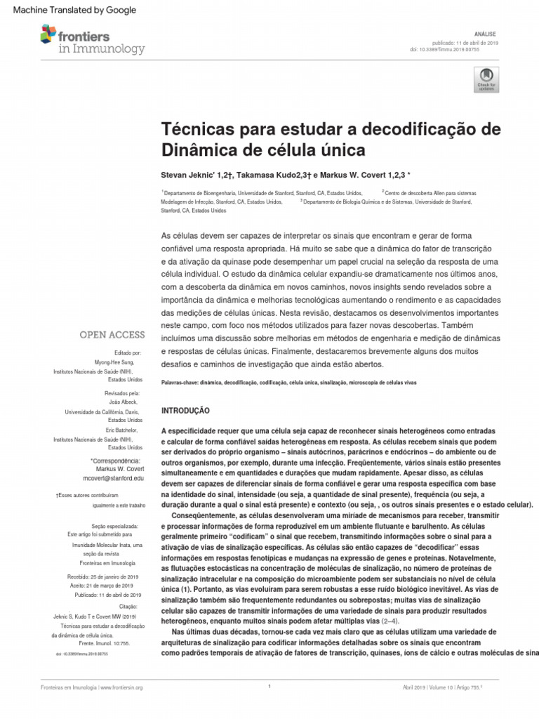 Techniques For Studying Decoding of Single Cell Dynamics | PDF ... Techniques For Studying Decoding of Single Cell Dynamics | PDF ...