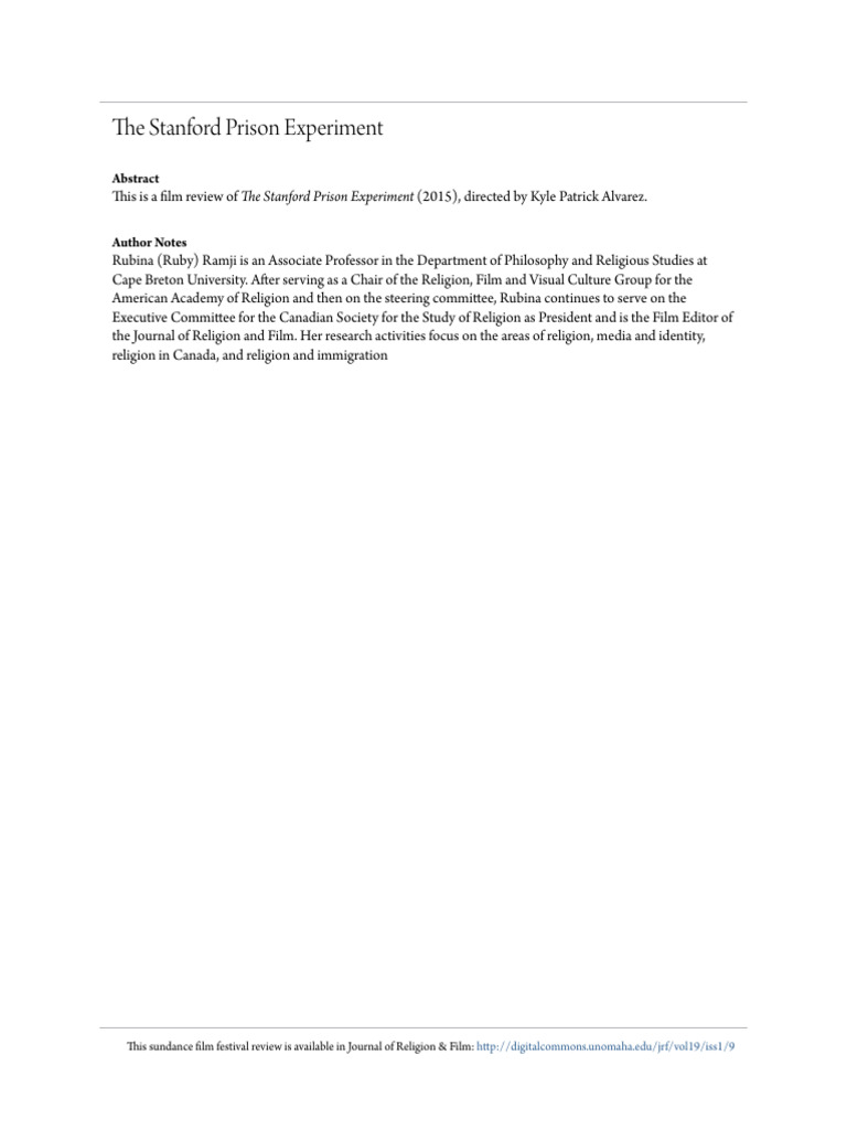 The Stanford Prison Experiment | PDF | Behavioural Sciences | Social ...