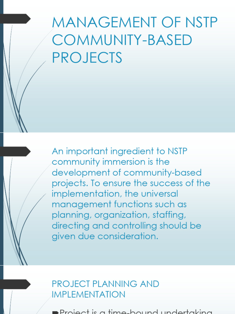 NSTP Community Project Management Guide | PDF | Evaluation