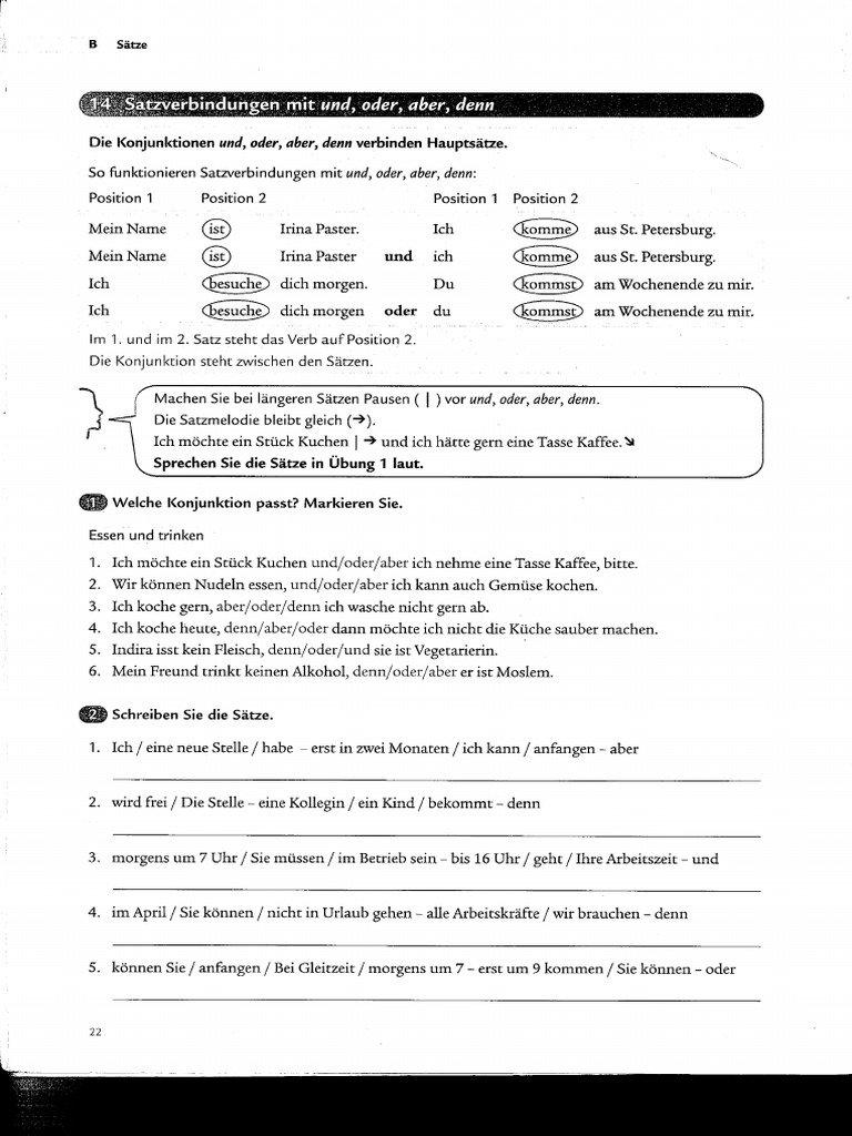 Satzverbindungen - Grammatik - Intensivtrainer - S. 22 | PDF