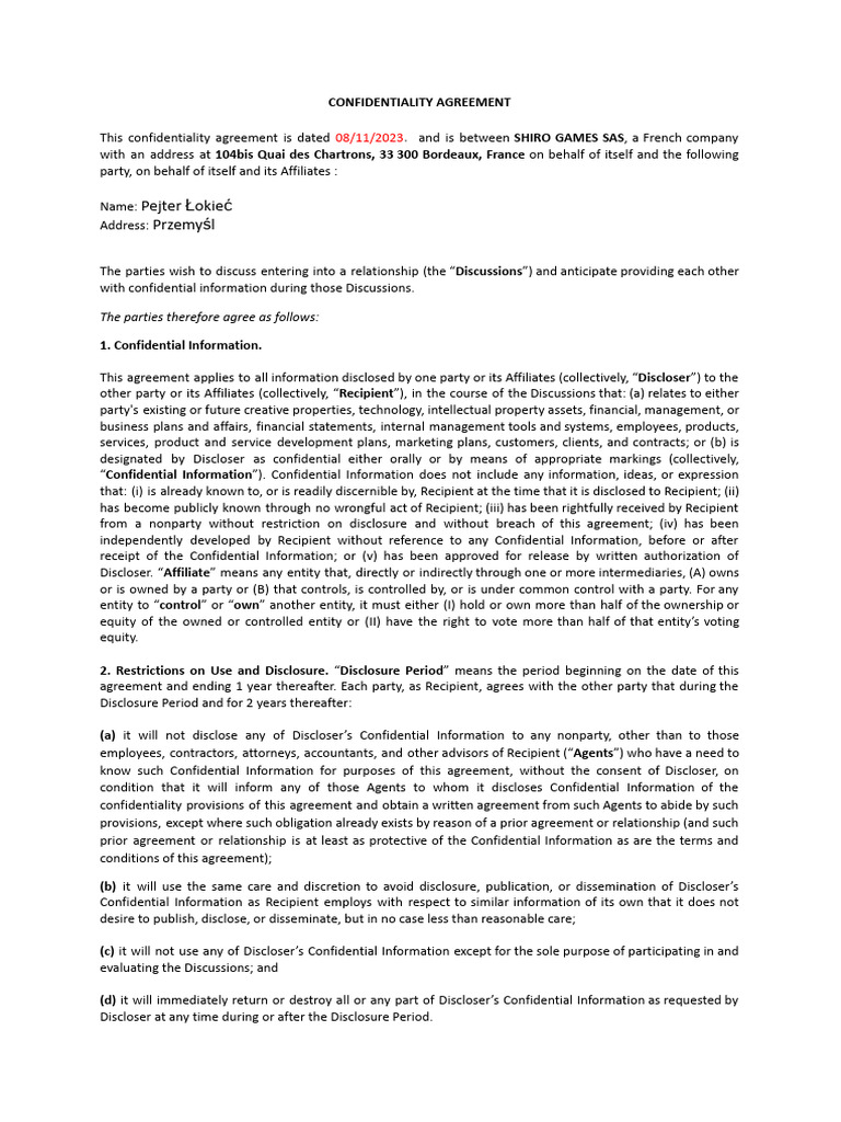 NDAShiro | PDF | Arbitration | Injunction