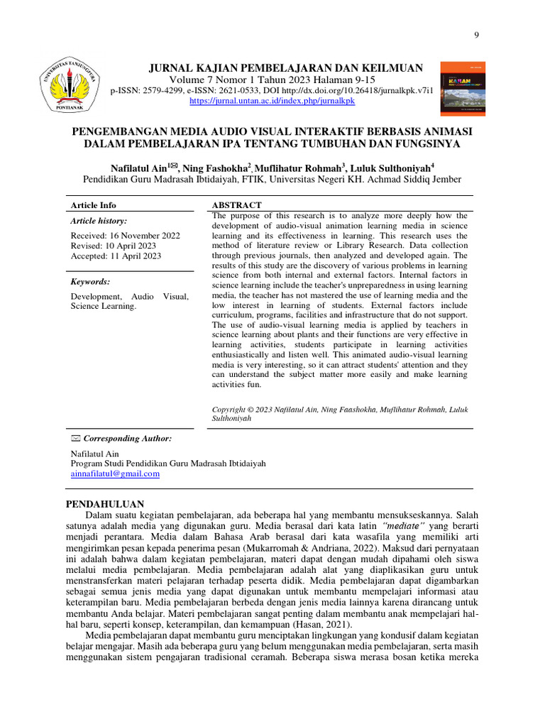 Pengembangan Media Visual Interaktif Berbasis Animasi | PDF | Science | Cognition