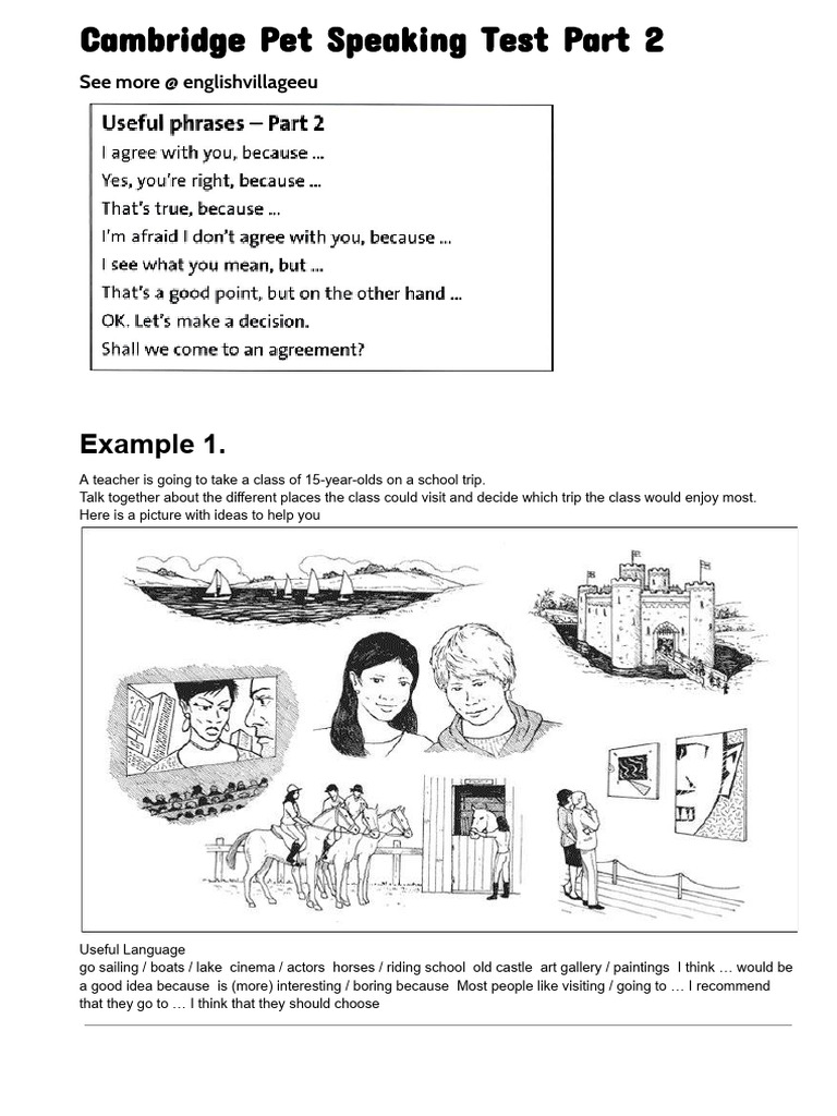 Cambridge Pet Speaking Test Part 2 | PDF