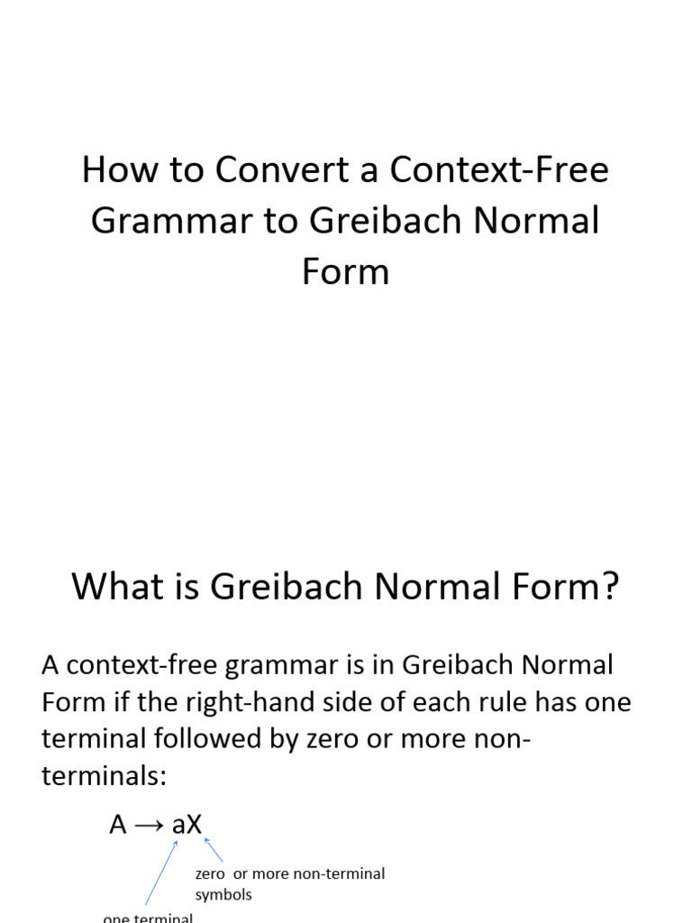 How To Convert A Grammar To Griebach Normal Form | Download Free PDF | Theoretical Computer ...
