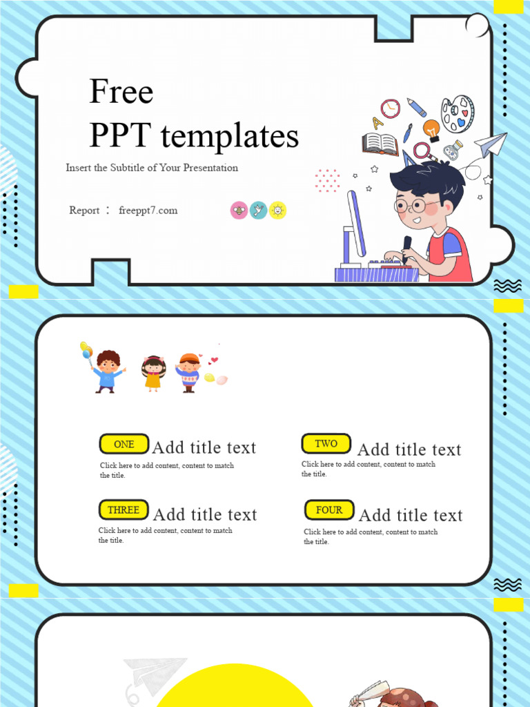 Cartoon Style Educational PPT Template | PDF