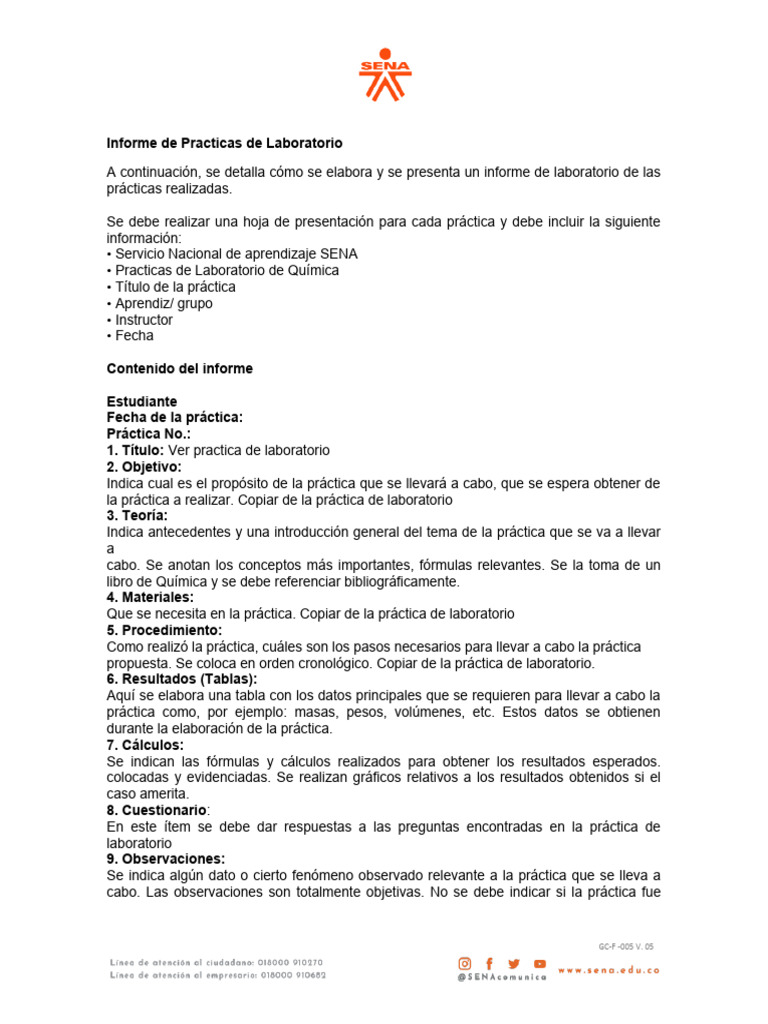 Informe de Practicas de Laboratorio | PDF | Laboratorios