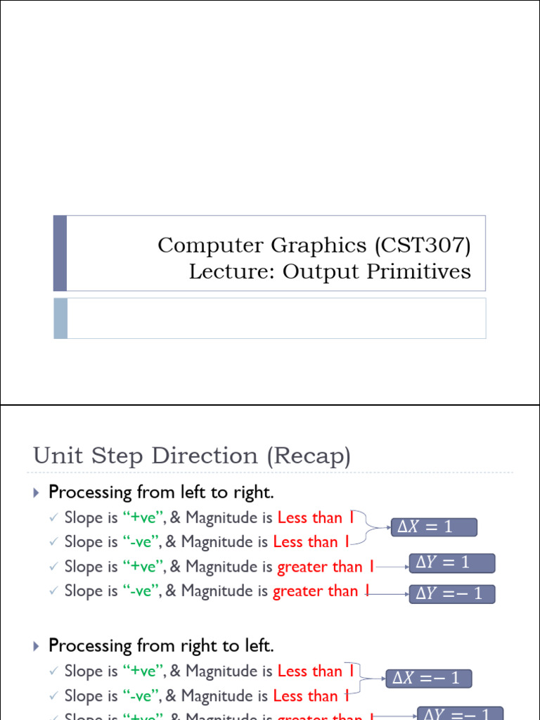 5 Computer Graphics Cst307 Lect Output Primitives Pdf Ellipse Typefaces 4535